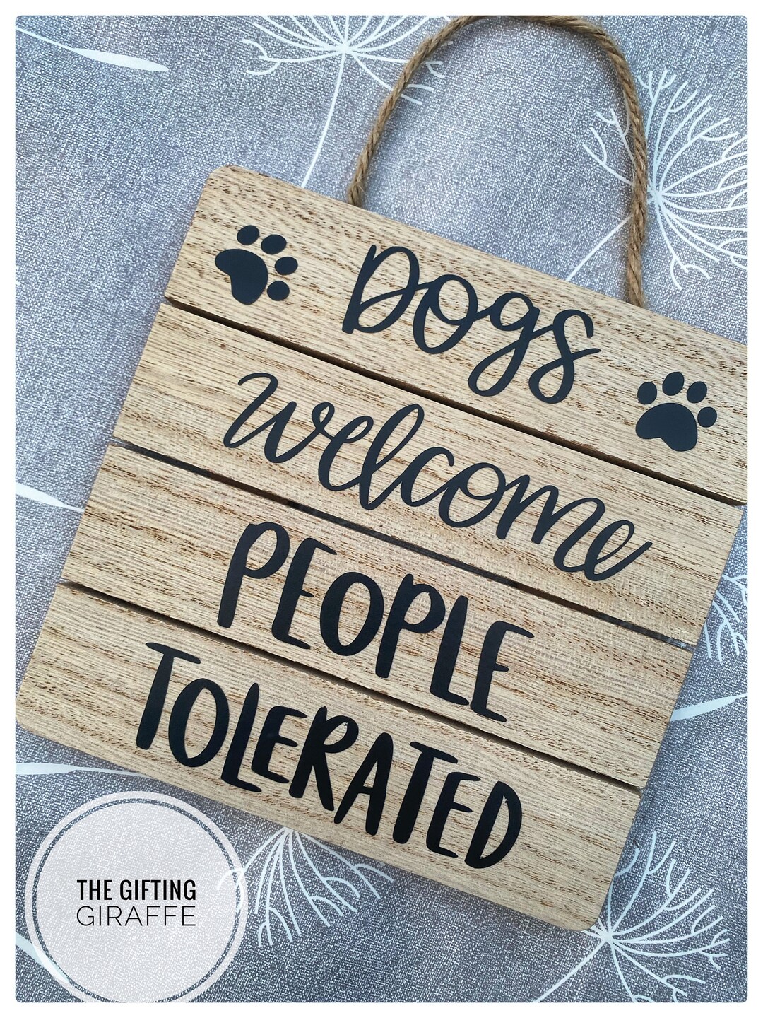 DOGS WELCOME SIGN, Dogs Welcome People Tolerated Wooden Sign, Dog ...
