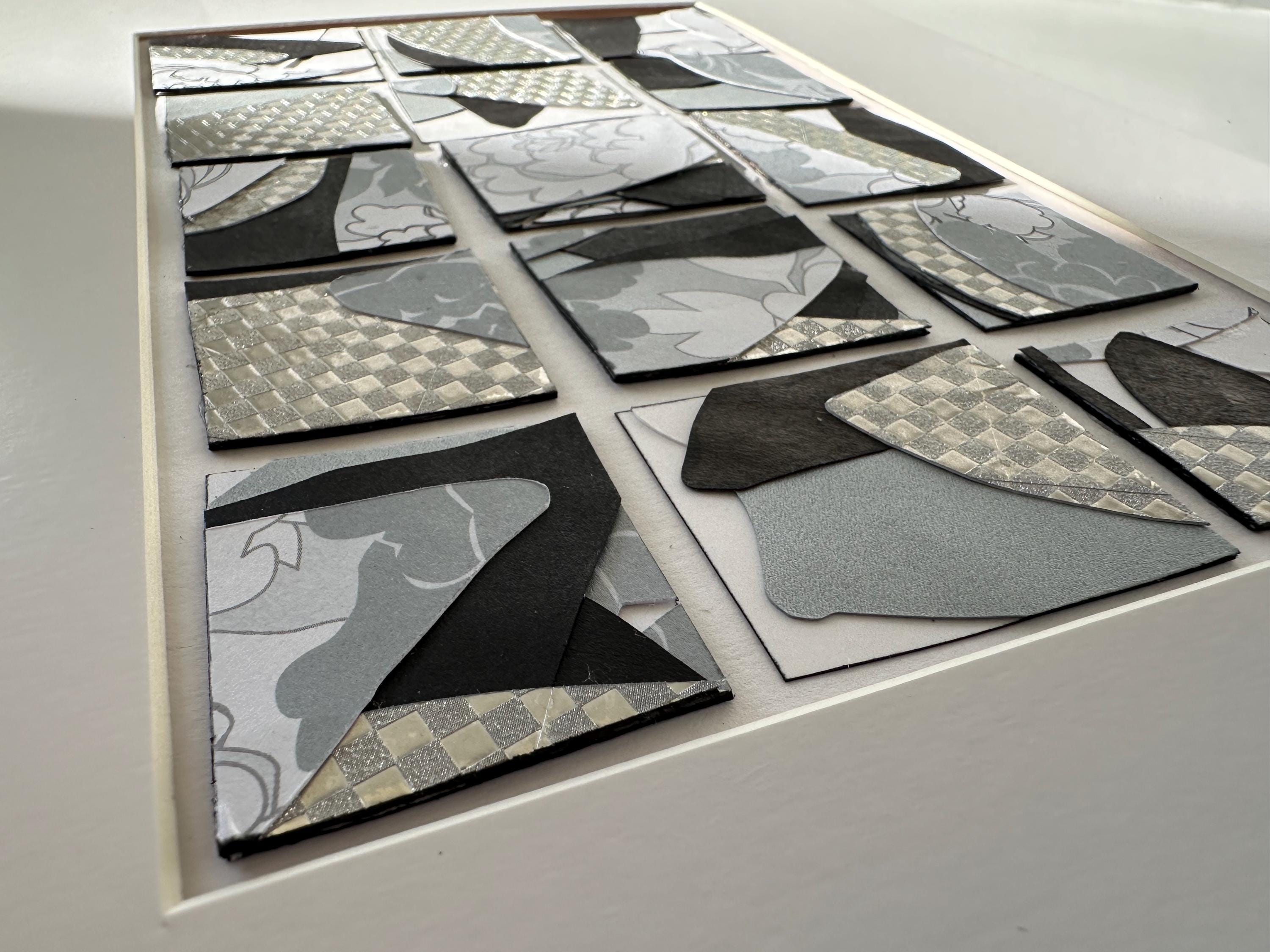 Original Mixed Media Abstract Tile Collage, Modern Wall Art, Image 8.5 ...