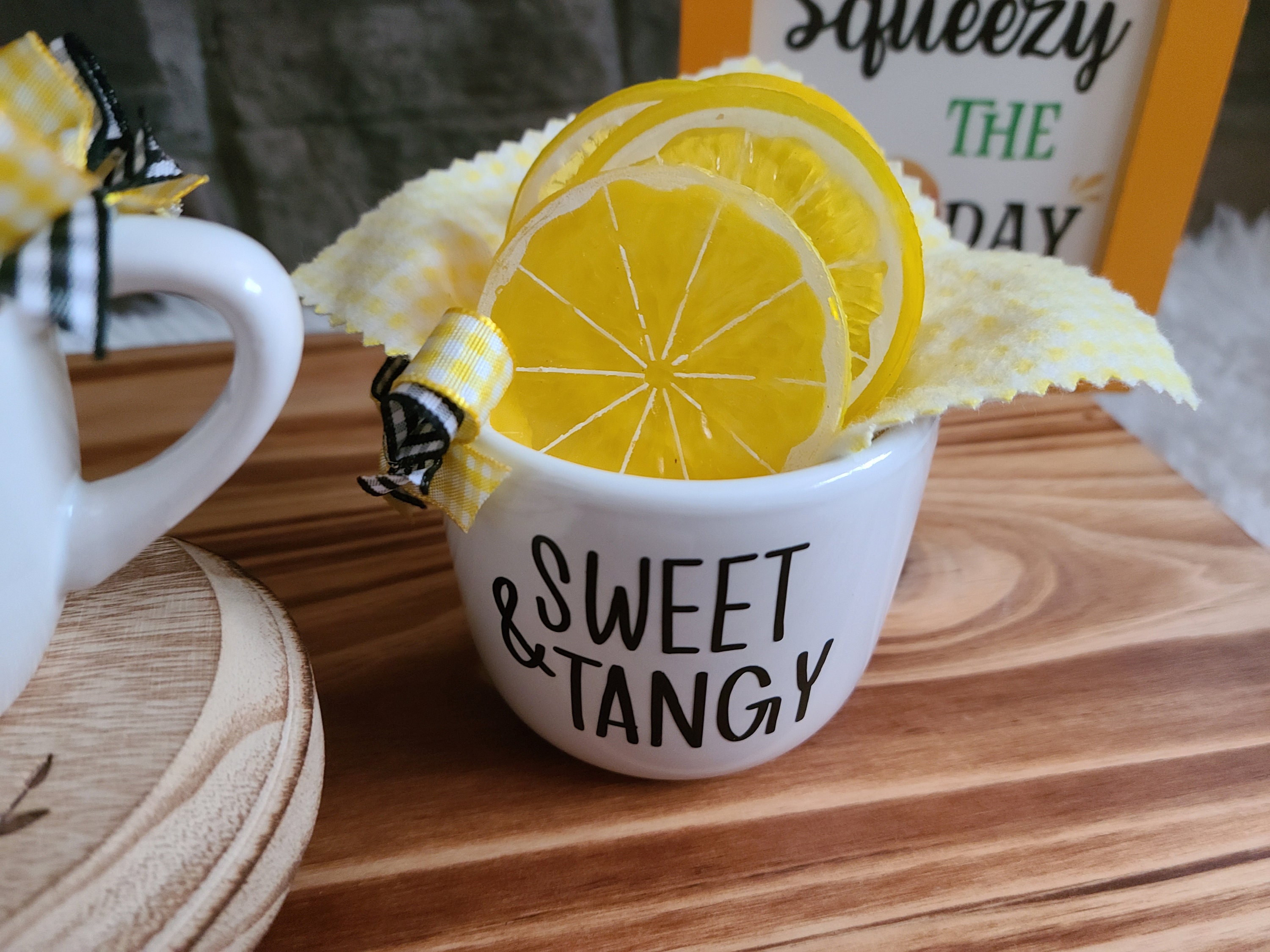 Lemon Tiered Tray Bundle/farmhouse Decor/lemon Decor/mix and - Etsy