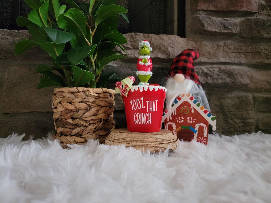 Mini Grinch Pot/farmhouse Decor/tiered Tray Decor/grinch Decor ...