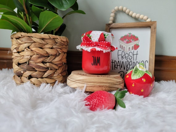 Strawberry Faux Mini Jam/farmhouse Decor/tier Tray/strawberry - Etsy