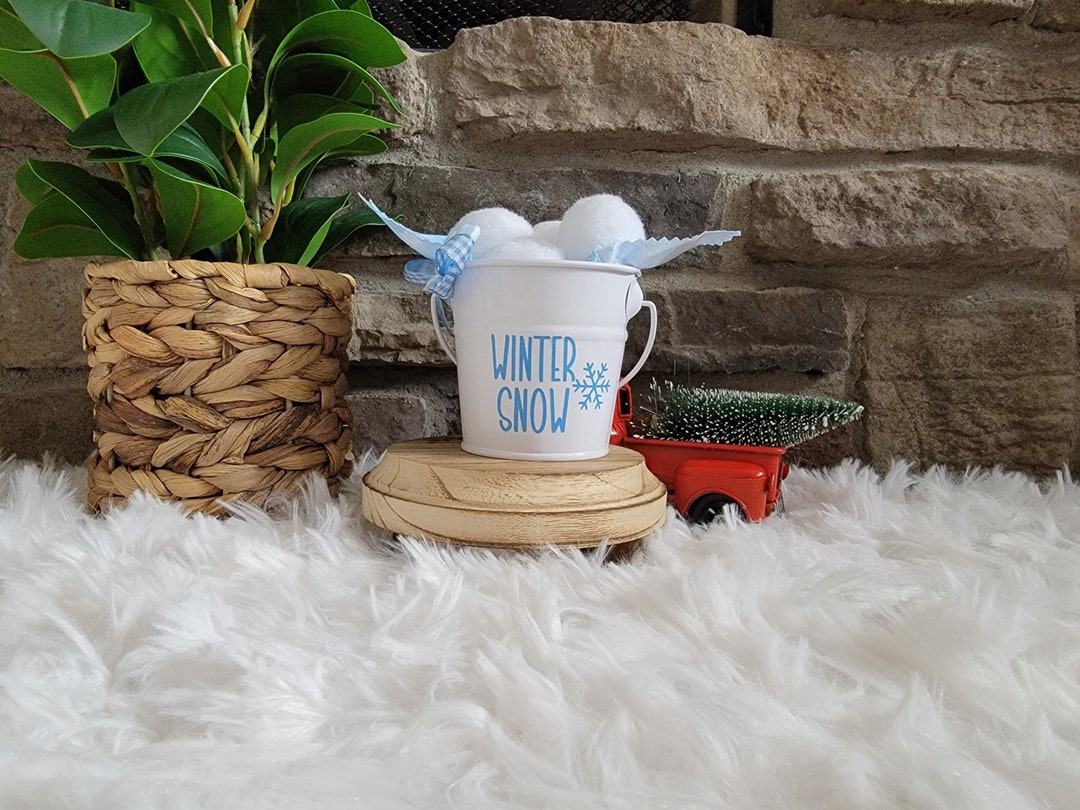 Mini Snow Bucket/farmhouse Decor/winter Tiered Tray Decor/snowball ...