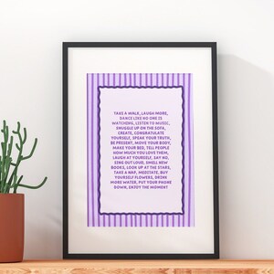 Happiness Quote Print - Positive List Print, Colourful Prints, Positive ...