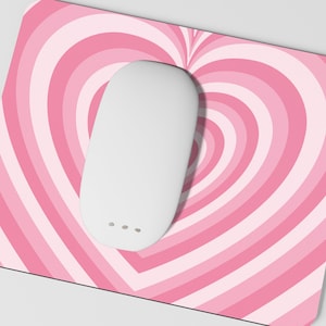 Groovy Retro Colourful Heart Mousepad - Pink Heart Mouse Pad, Retro ...
