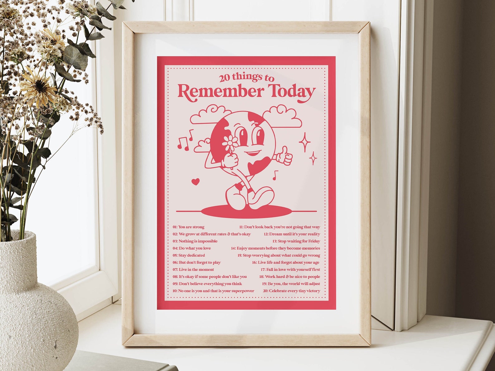 Motivational Character Retro Print - Retro Quote Wall Print, Positive ...
