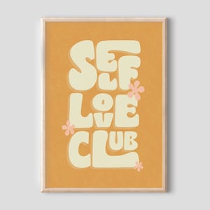 Self Love Print - Positivity Prints, Colourful Wall Art, 70s Aesthetic ...