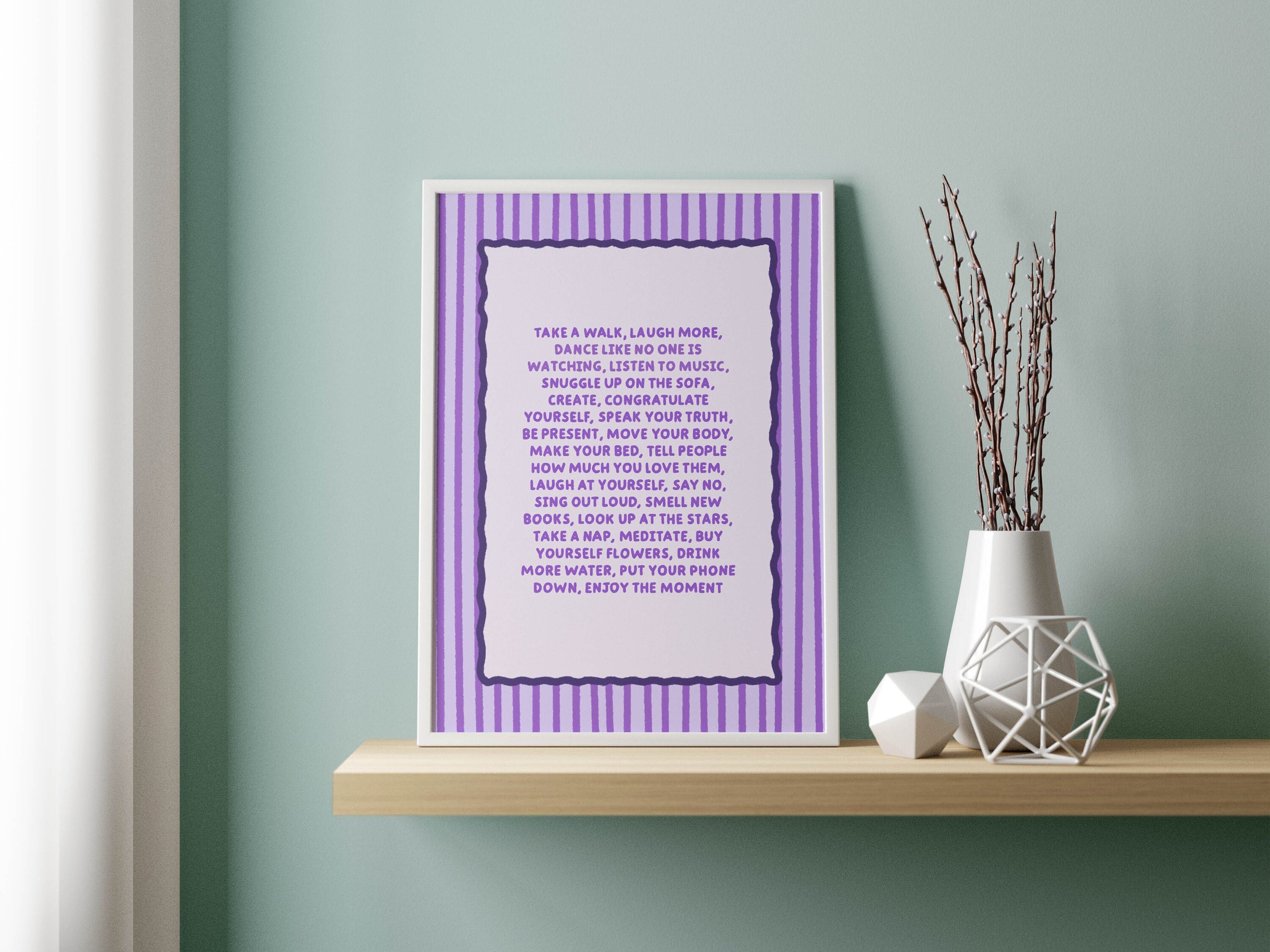 Happiness Quote Print - Positive List Print, Colourful Prints, Positive ...