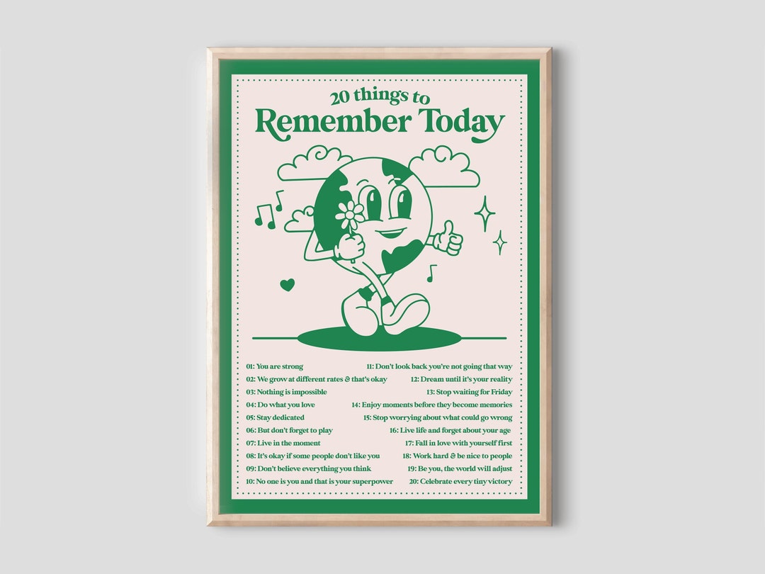 Motivational Character Retro Print Retro Quote Wall Print, Positive ...