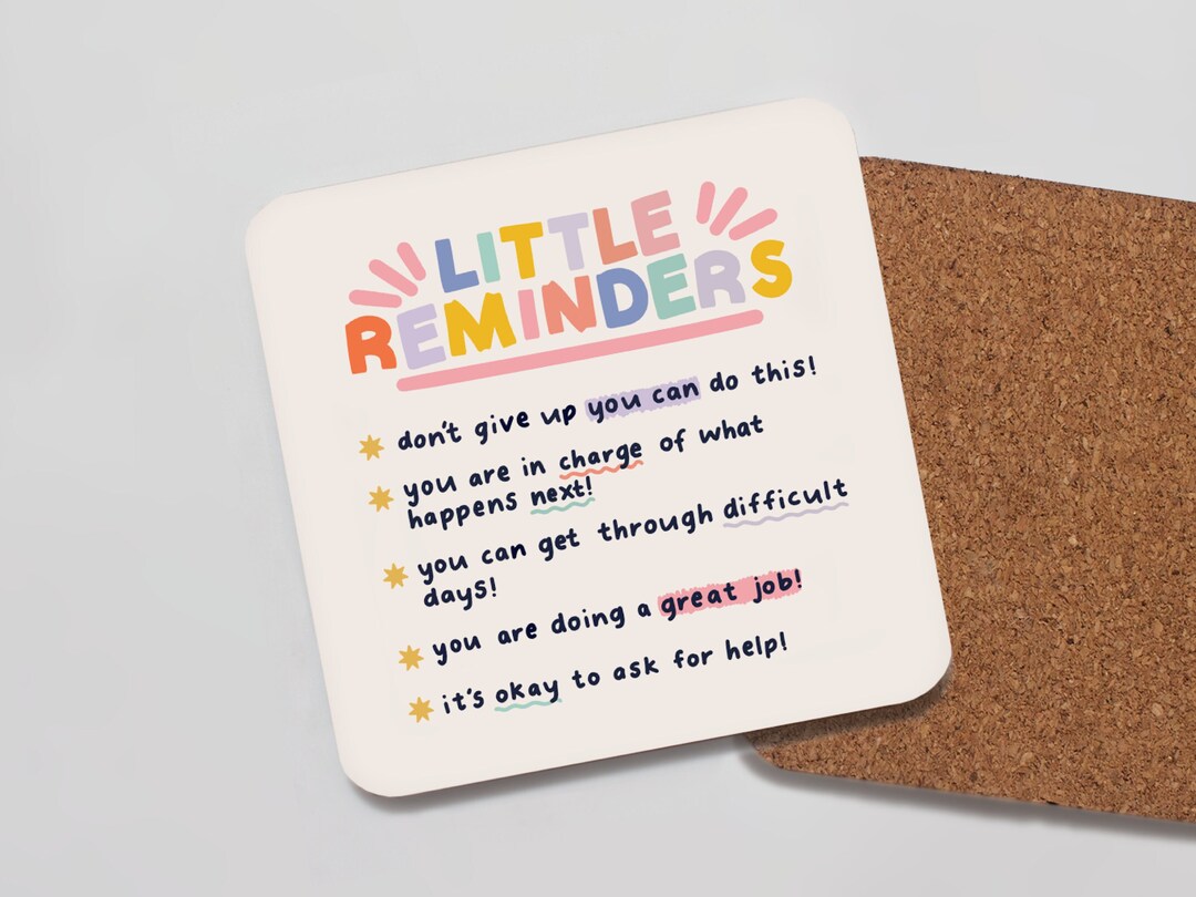 Little Reminders Coaster - Positive Affirmations Coaster, Self Love ...