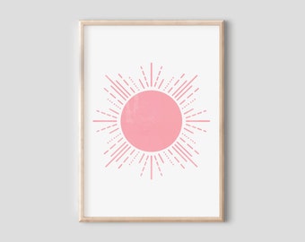 Sun Line Art Sun Print Abstract Sun Wall Decor Minimalist - Etsy