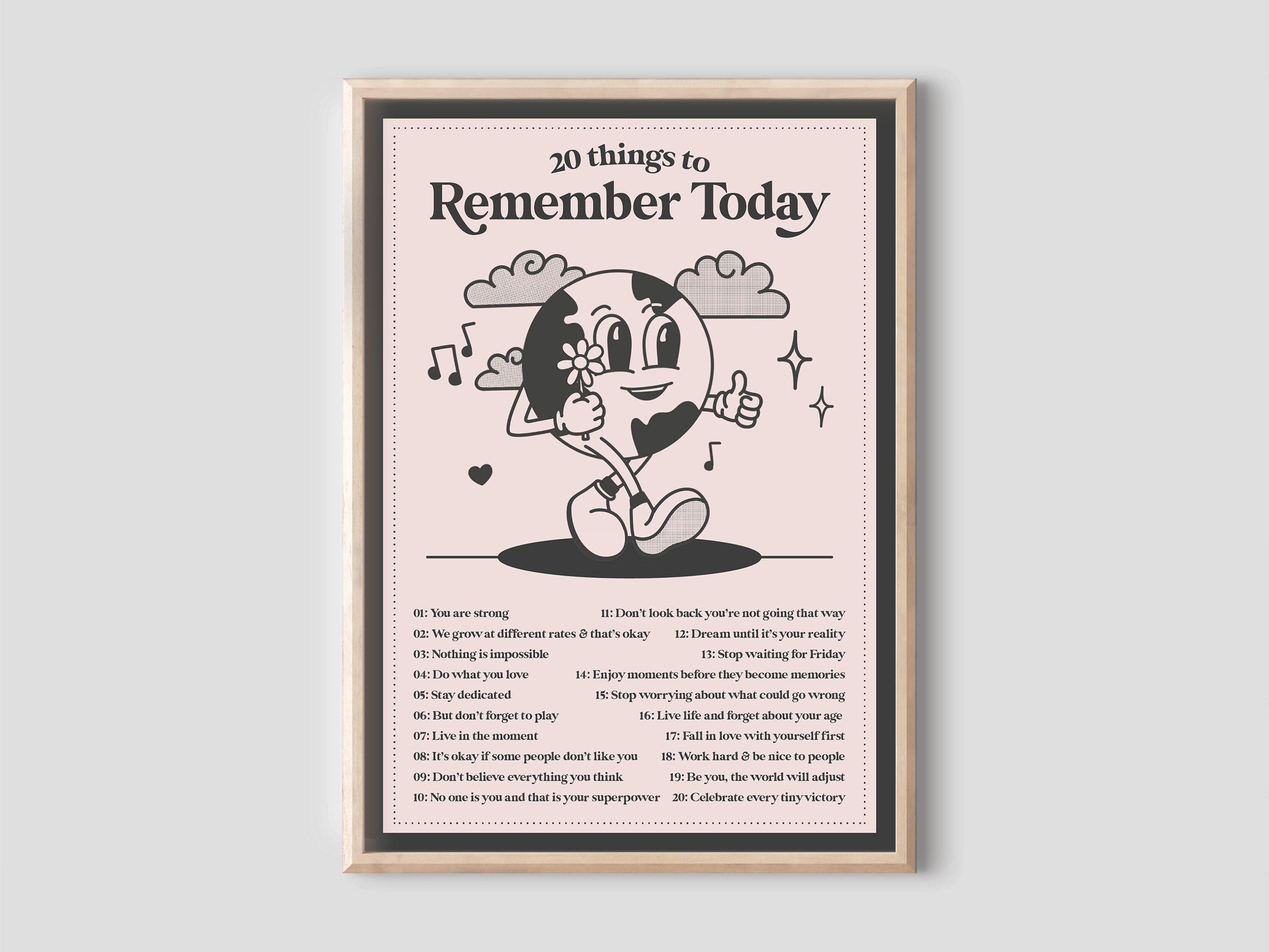 Motivational Character Retro Print Retro Quote Wall Print - Etsy UK