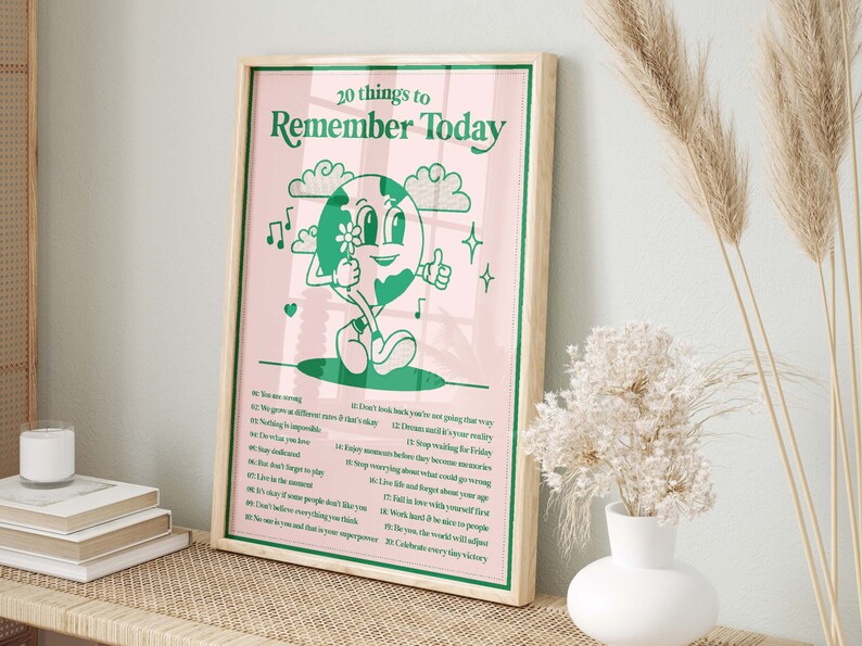 Motivational Character Retro Print Retro Quote Wall Print - Etsy