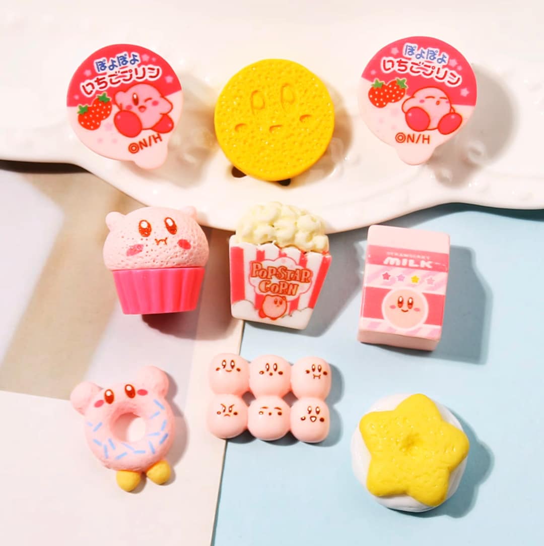 Mixed Kirby Cute Resin Charm Random Cartoon Slime Charm, Flatback Resin ...