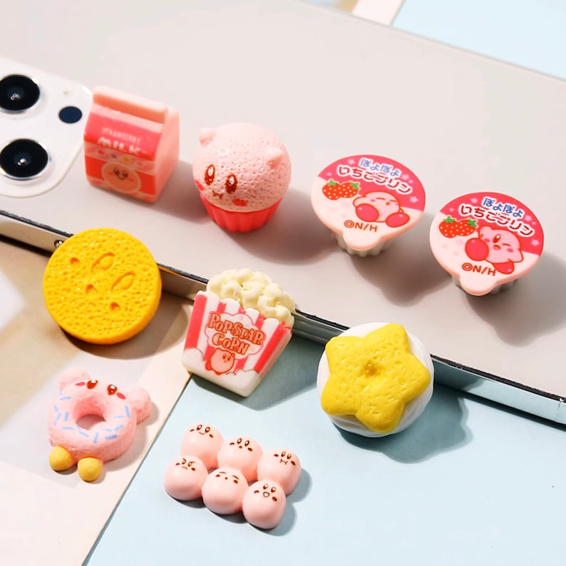 Mixed Kirby Cute Resin Charm Random Cartoon Slime Charm, Flatback Resin ...