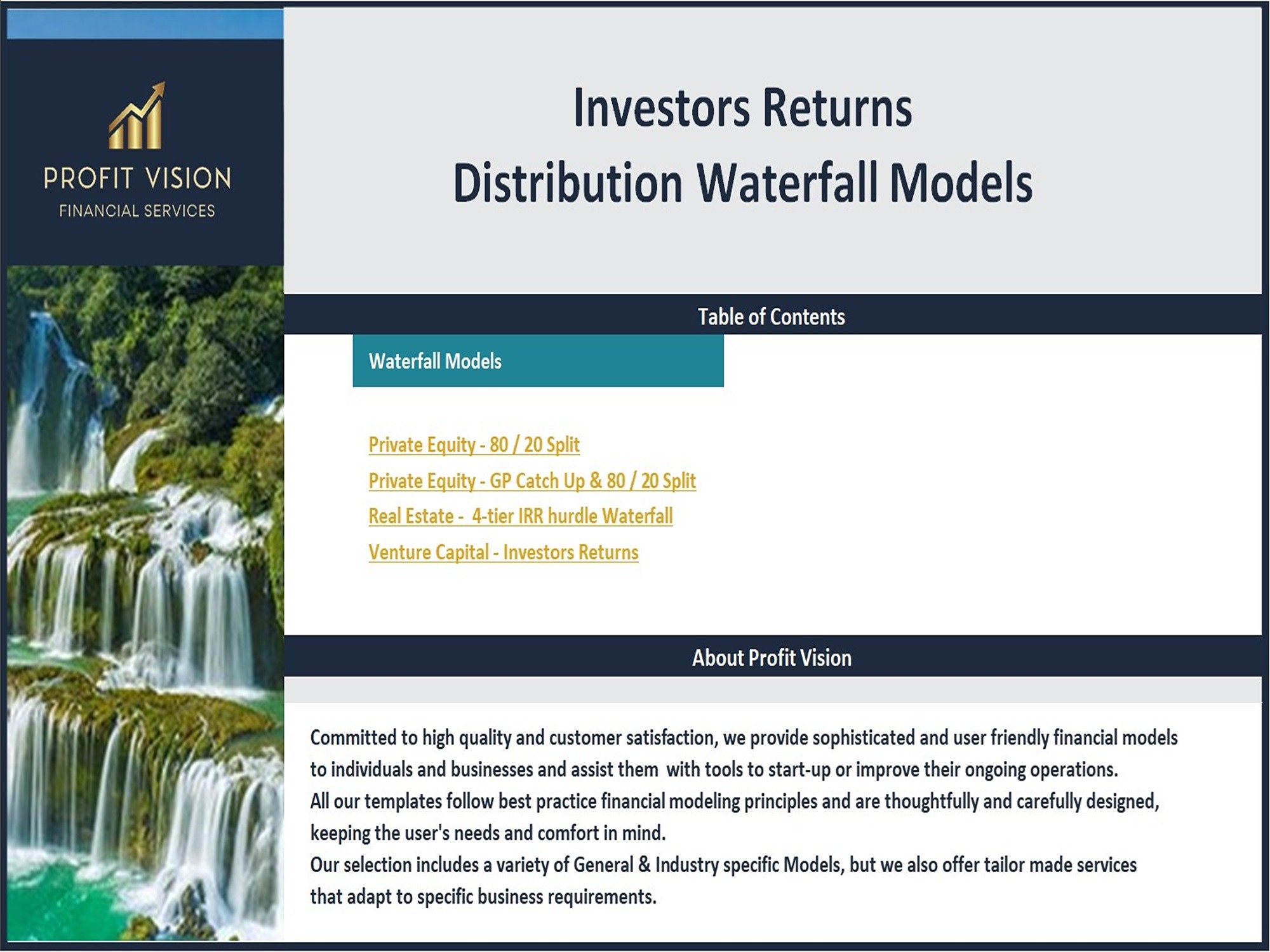 Distribution Waterfall Models - Private Equity | Venture Capital | Real ...