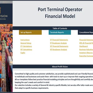 Port Terminal Operator - Project Finance Model - Etsy
