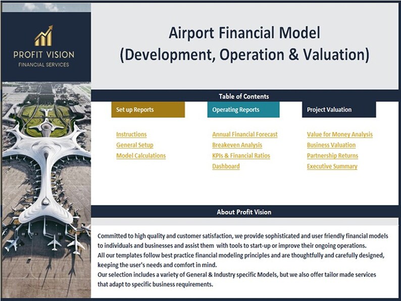 Airport Financial Model (development, Operation & Valuation) - Etsy