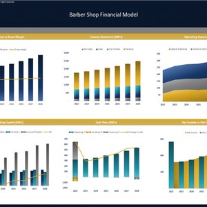 Barber Shop Financial Model – Dynamic 10 Year Forecast - Etsy