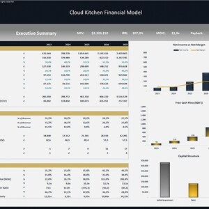 Cloud Kitchen Financial Model 5 Year Financial Forecast - Etsy