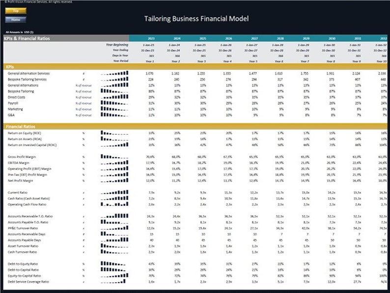 Tailoring Business Financial Model – Dynamic 10 Year Forecast - Etsy