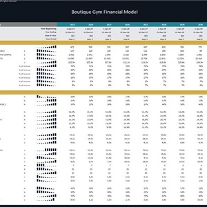 Boutique Gym Financial Model – Dynamic 10 Year Forecast - Etsy