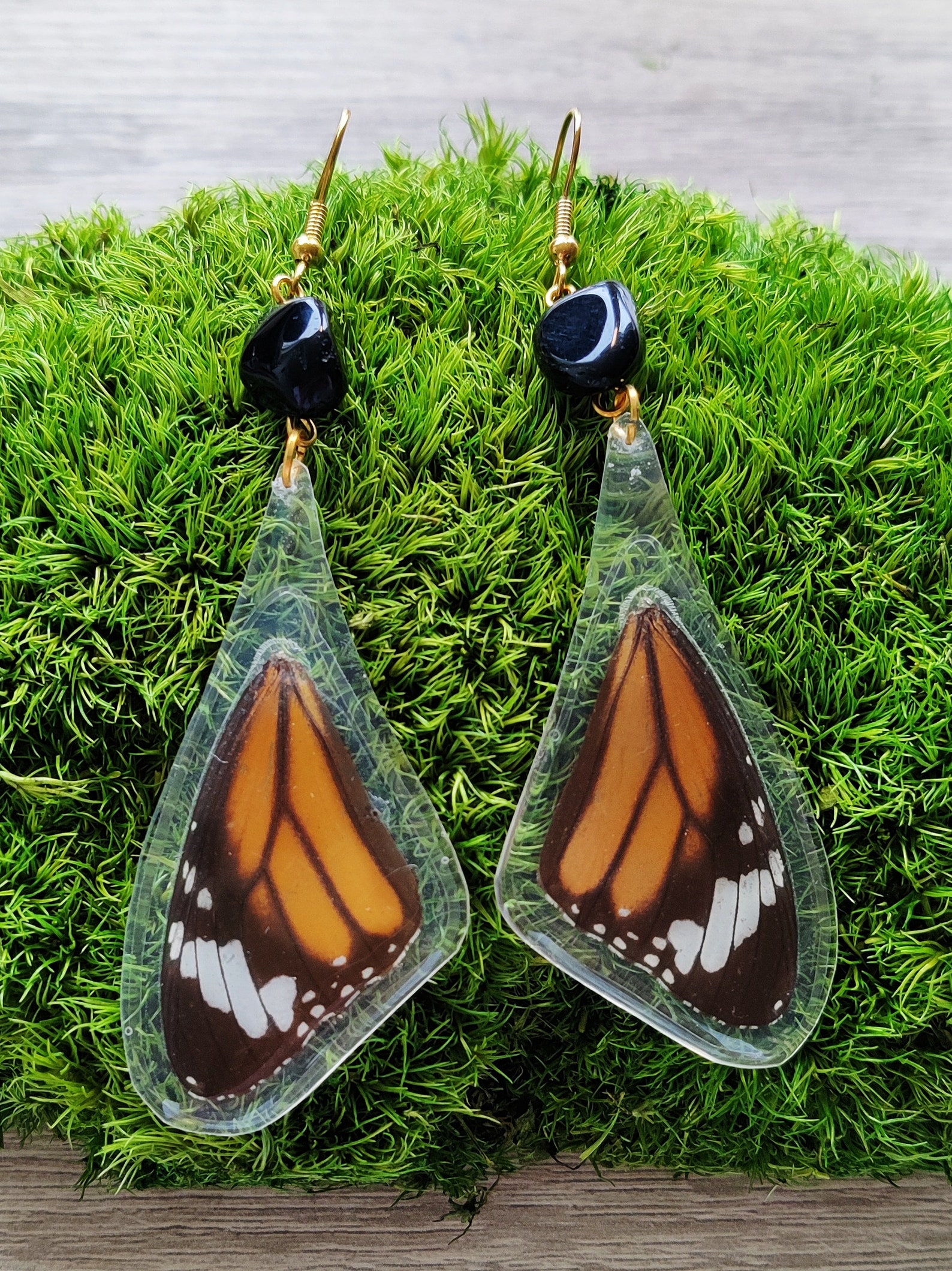 Monarch Butterfly/aglais Urticae, Real Resin Butterfly Earrings With ...