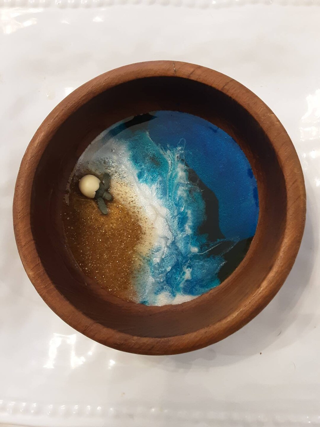 Epoxy Beach Scene in Wooden Bowl - Etsy