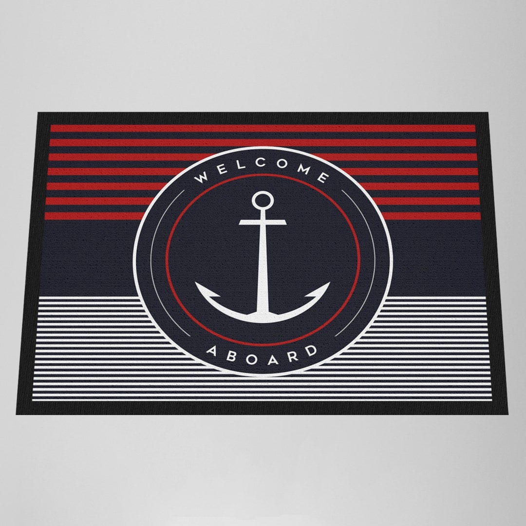 Welcome Aboard Boat Mat, Anchor Mat, Yacht Mats, Floor Mat, Boarding ...