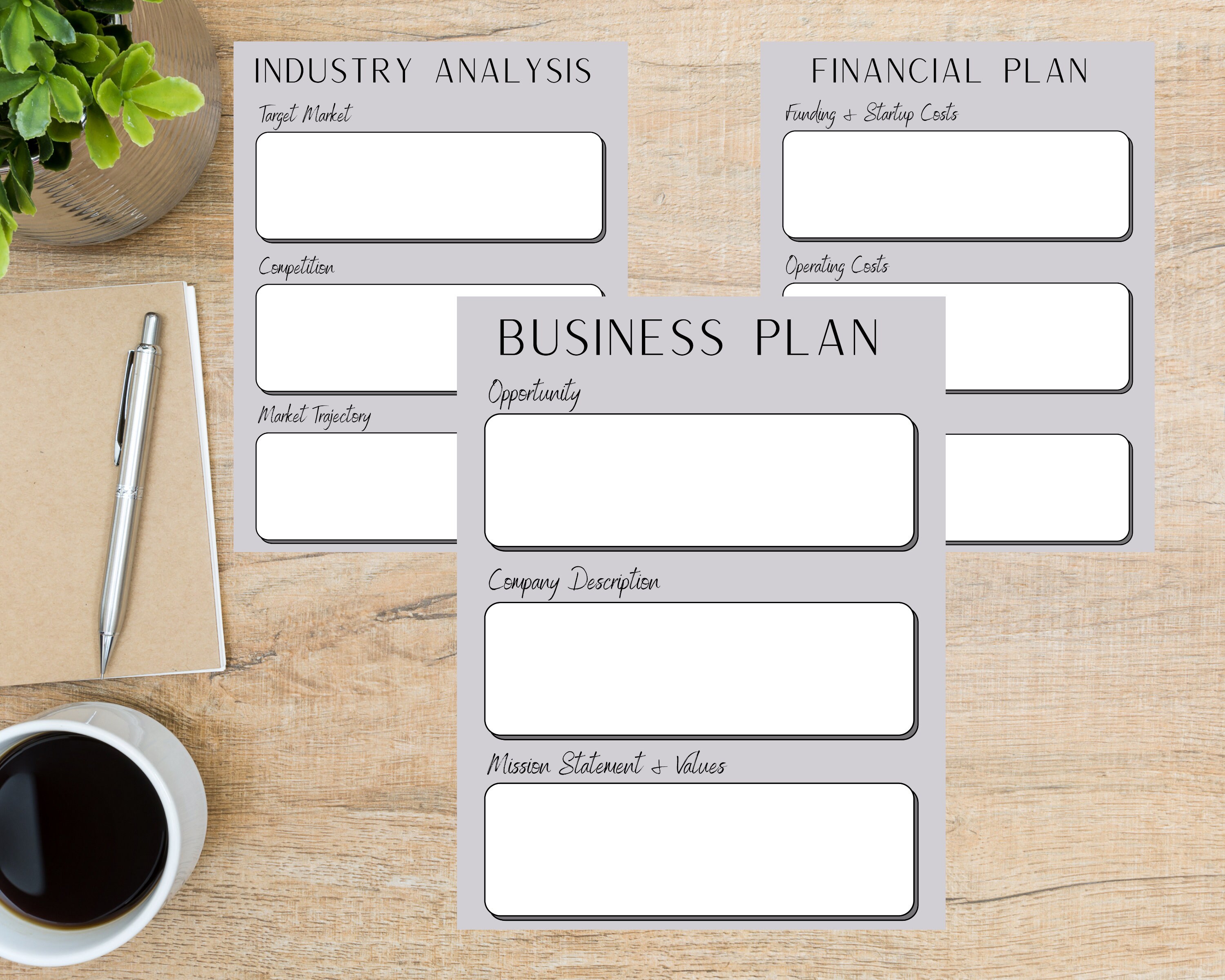 Business Plan Template PDF, Small Business Plan, Printable Business ...