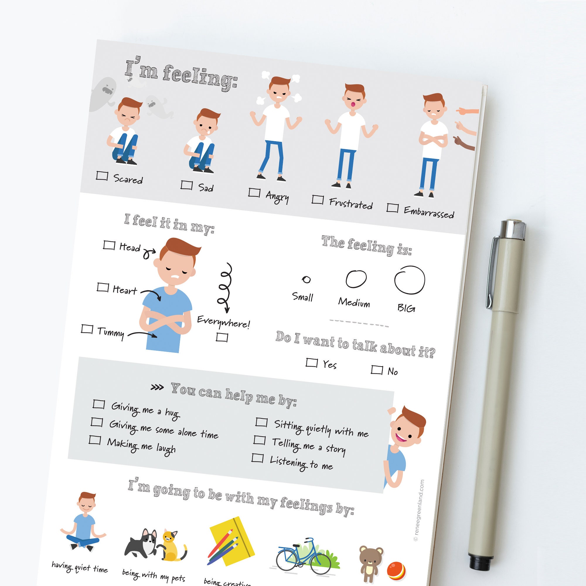 Feelings Chart For Kids I Am Feeling digitaler download für - Etsy.de