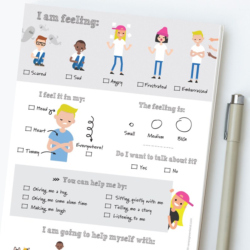Feelings Chart for Kids I Am Feeling Digital Download | Etsy