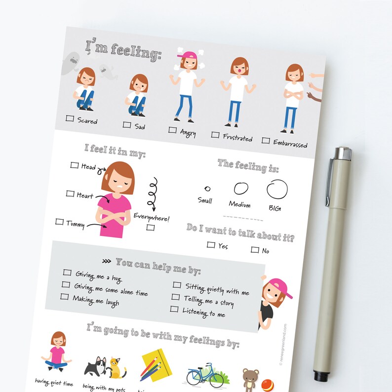 Feelings Chart for Kids I Am Feeling Digital Download for a - Etsy