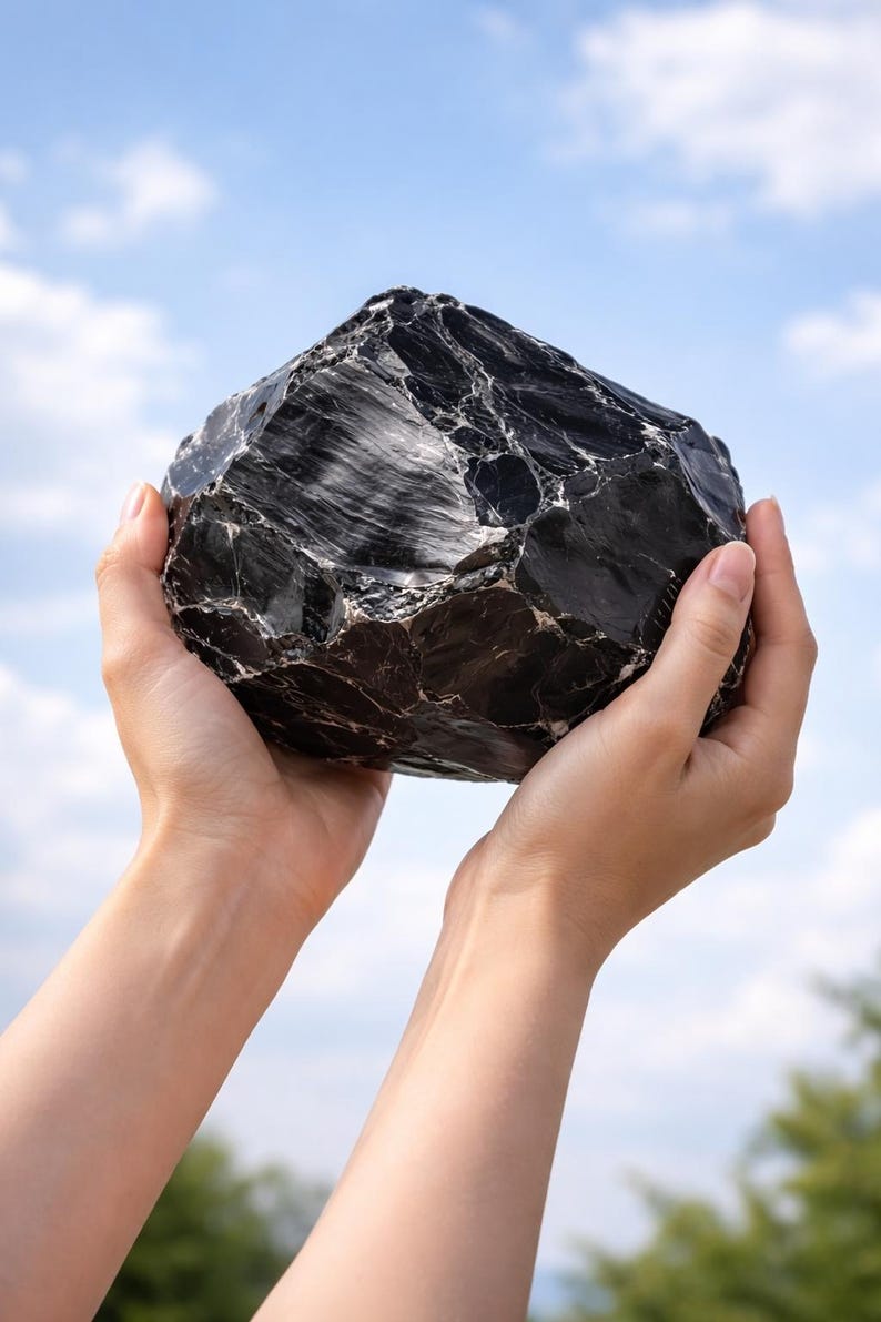 Black Obsidian Raw Chunks: Natural Volcanic Glass, Grounding Stone - Etsy
