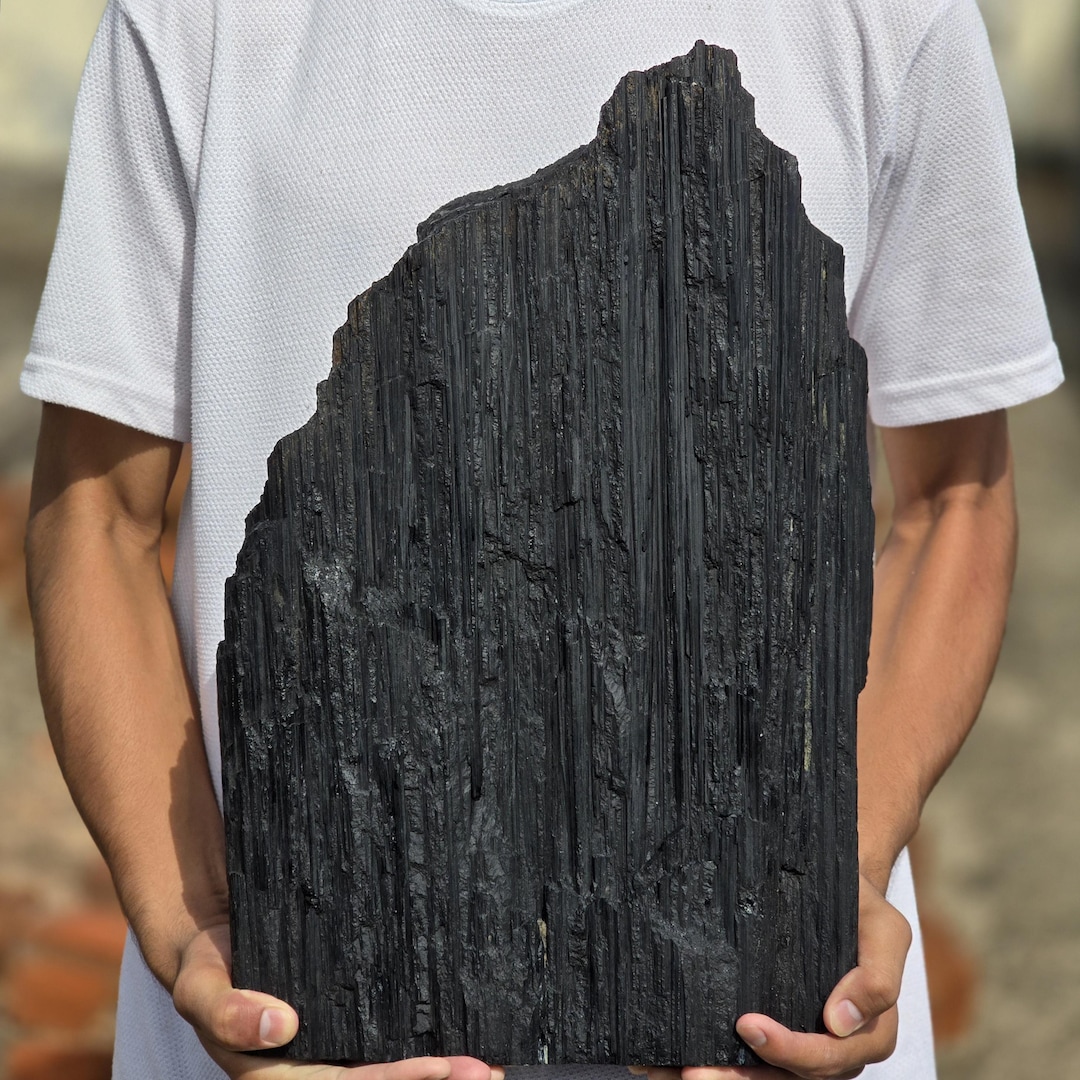 Massive Black Tourmaline Cluster | Huge Raw Tourmaline Slab ...