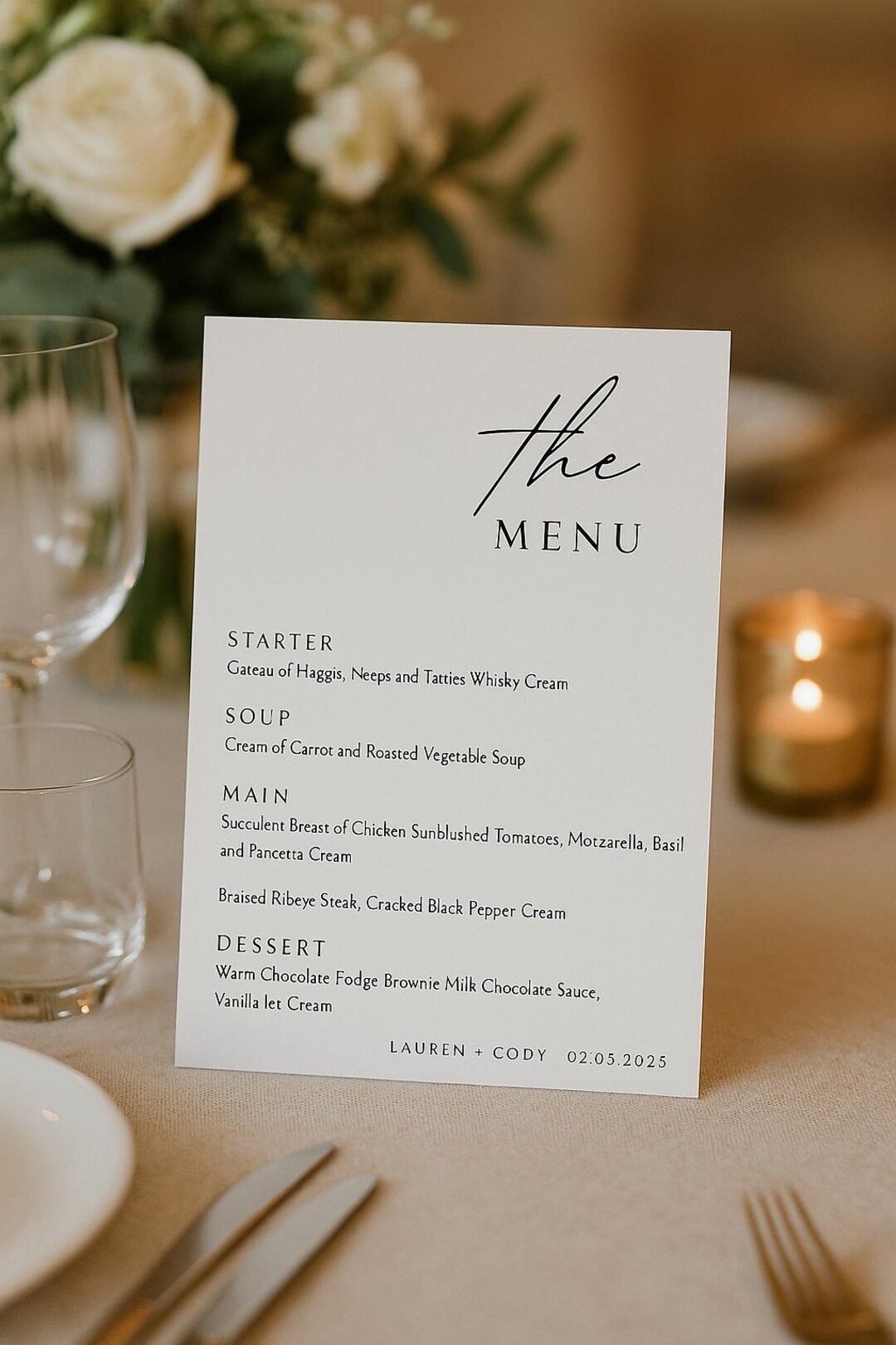 Modern Monochrome Menu Template - Etsy