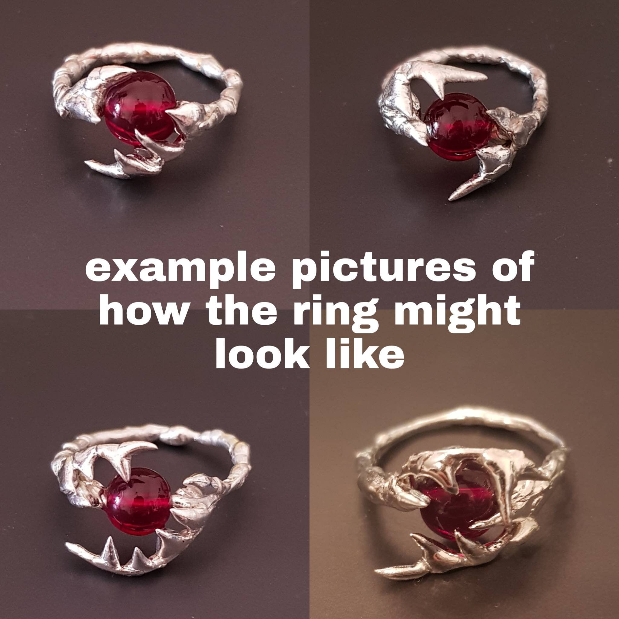 Handgemachter Gelöteter Metallring Mit Rotem Glasstein in - Etsy