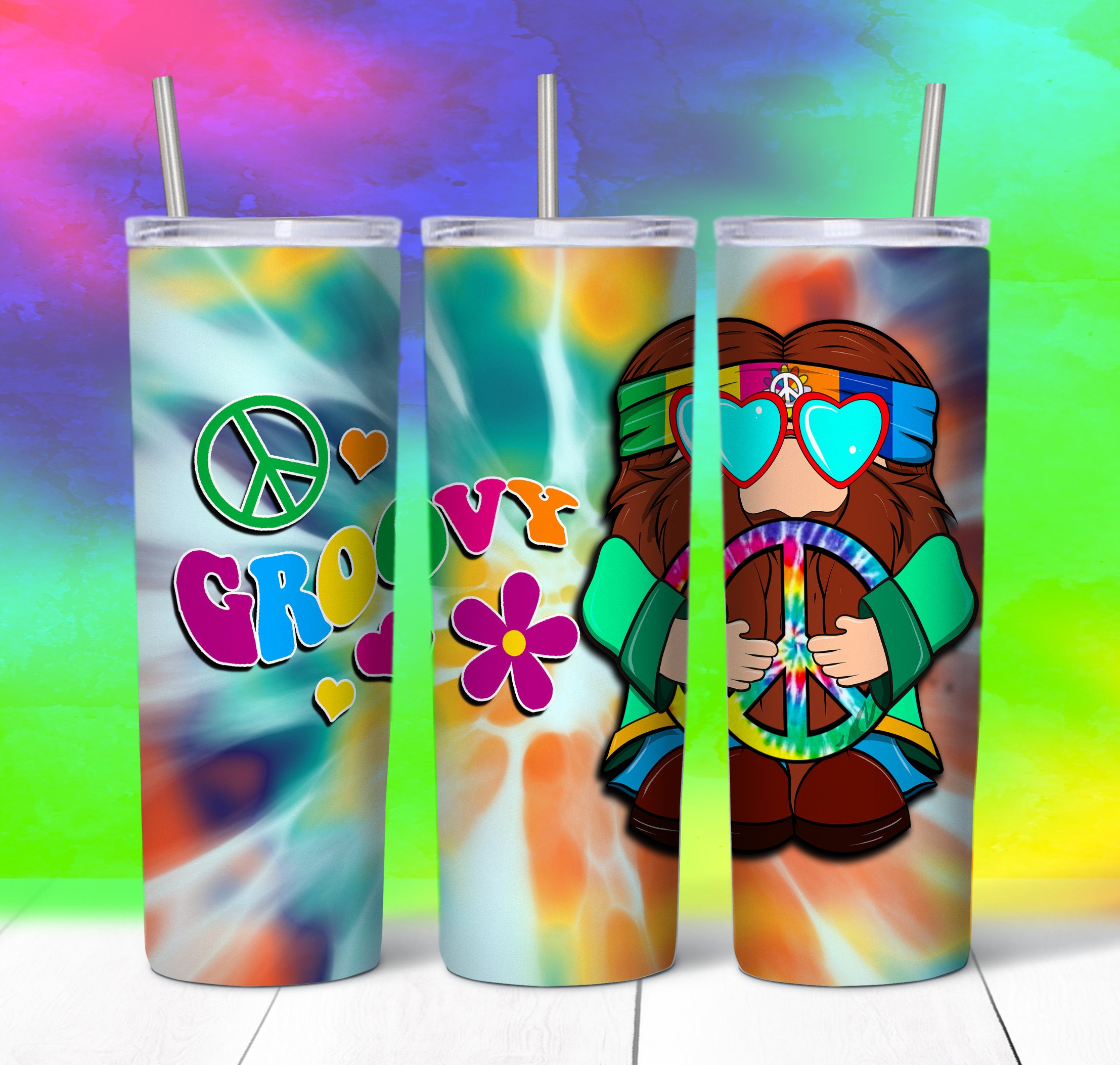 Hippie, Gnome, Peace, Tie Dye, Ready to Press, Peace Sign, Sublimation ...
