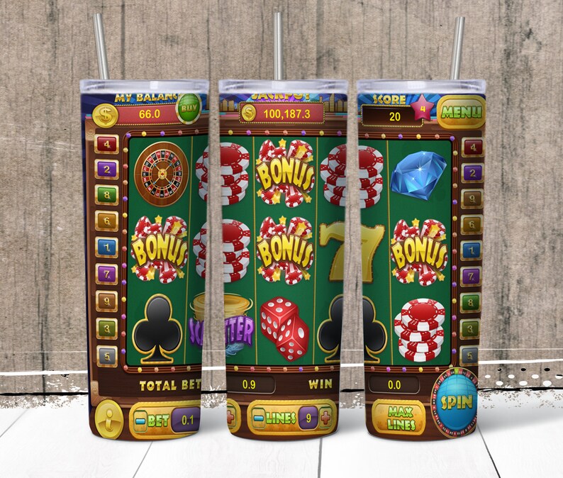 Slot Machine, Casino, Slots, Ready to Press, Sublimation 20oz STRAIGHT ...