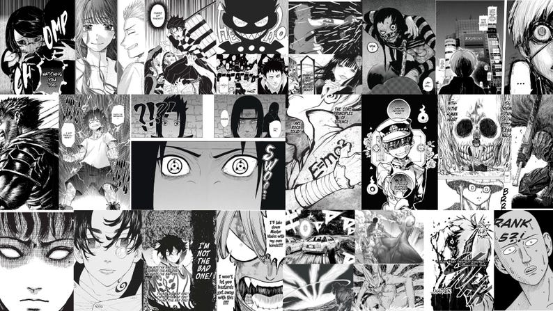 4000+ Pcs Random Manga Anime Panels Bundle, Printable Wall Collage ...