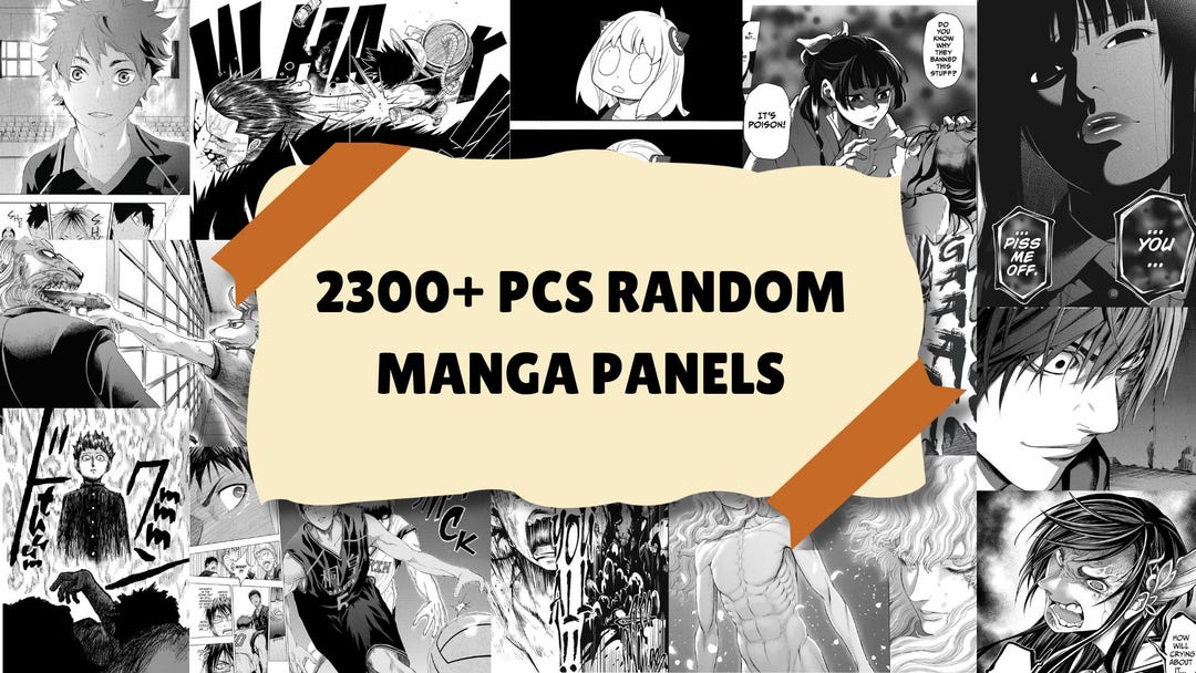 2300+ Pcs Random Manga Anime Panels Mix Digital Bundle Wall Collage ...