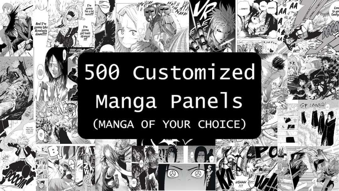 500 Pcs Customized Bundle Manga Panels Printable Manga Collage - Etsy