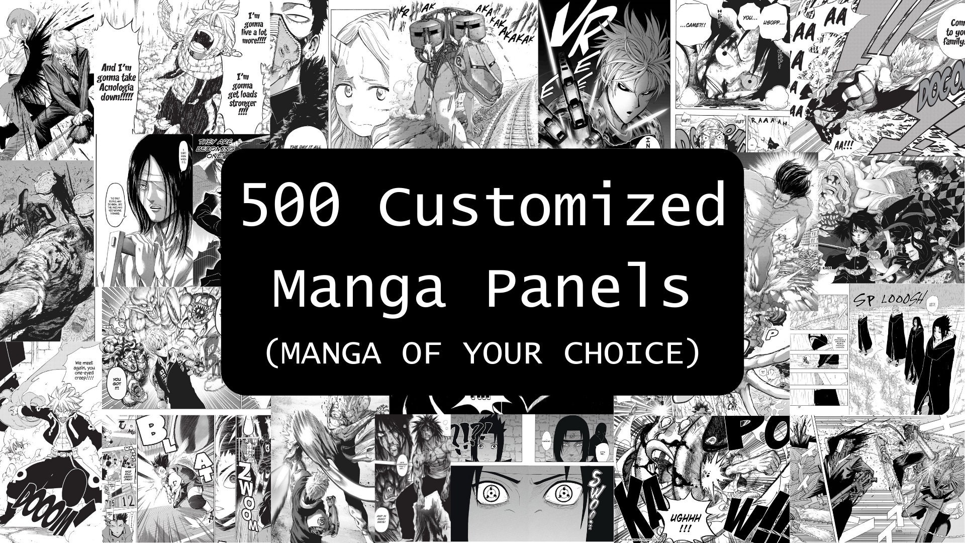500 Pcs Customized Bundle Manga Panels Printable Manga Collage Digital ...