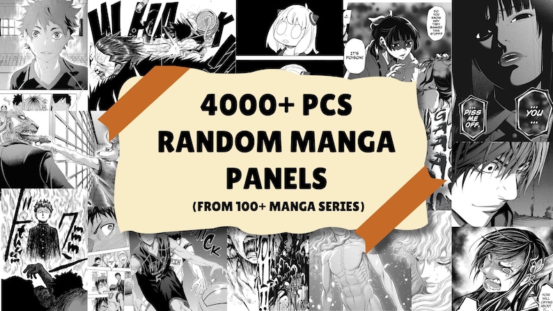 4000+ Pcs Random Manga Anime Panels Bundle, Printable Wall Collage ...