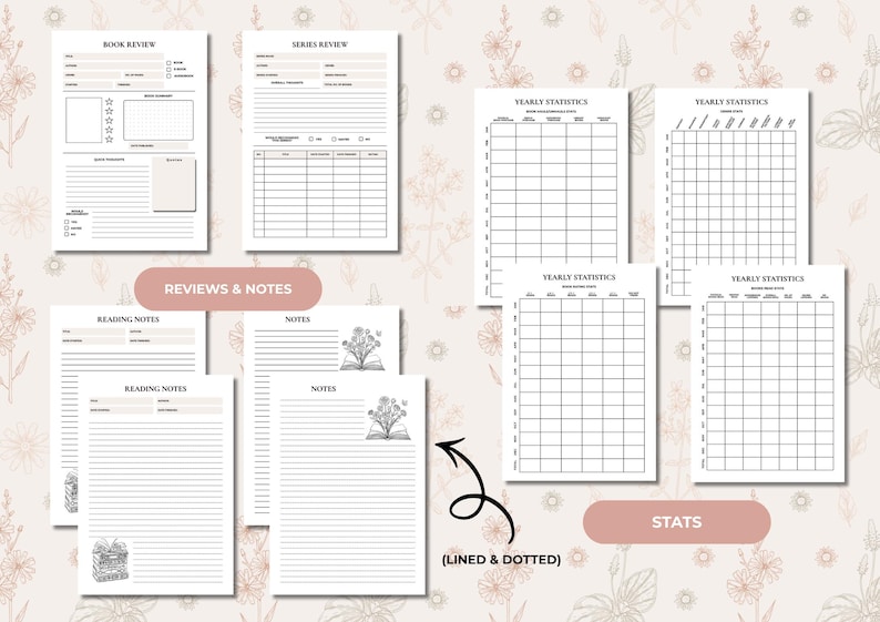 2026 Reading Journal Printable, Book Journal, Book Tracker, Reading ...