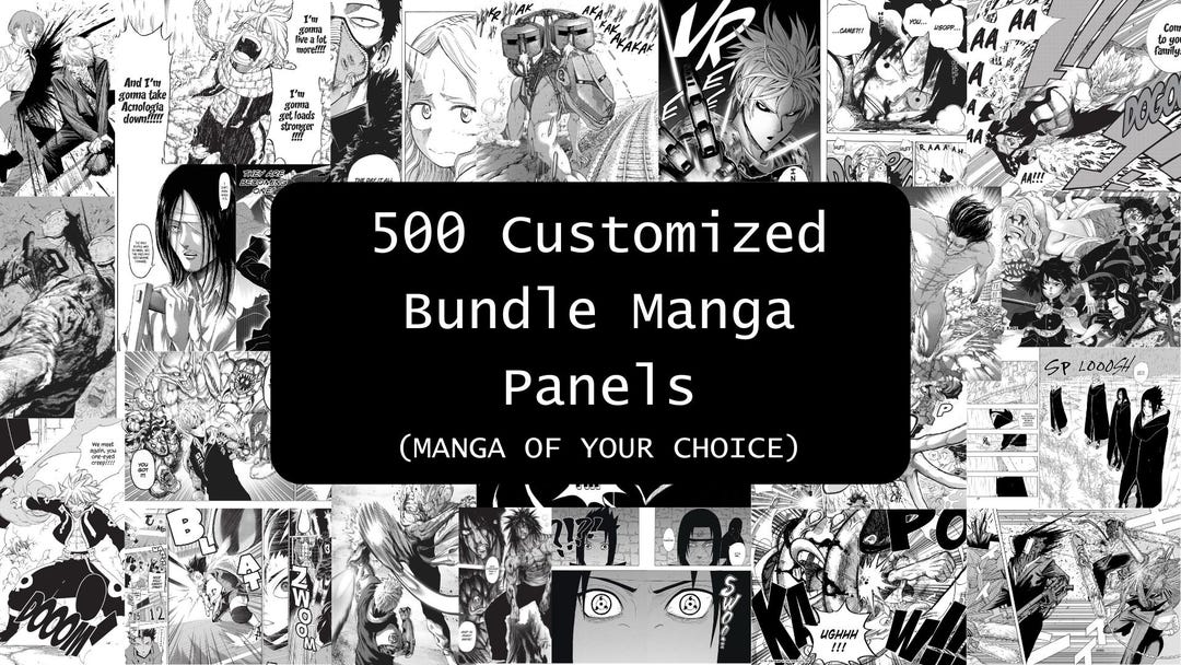 500 Pcs Customized Bundle Manga Panels, Digital Download, Wallpaper ...