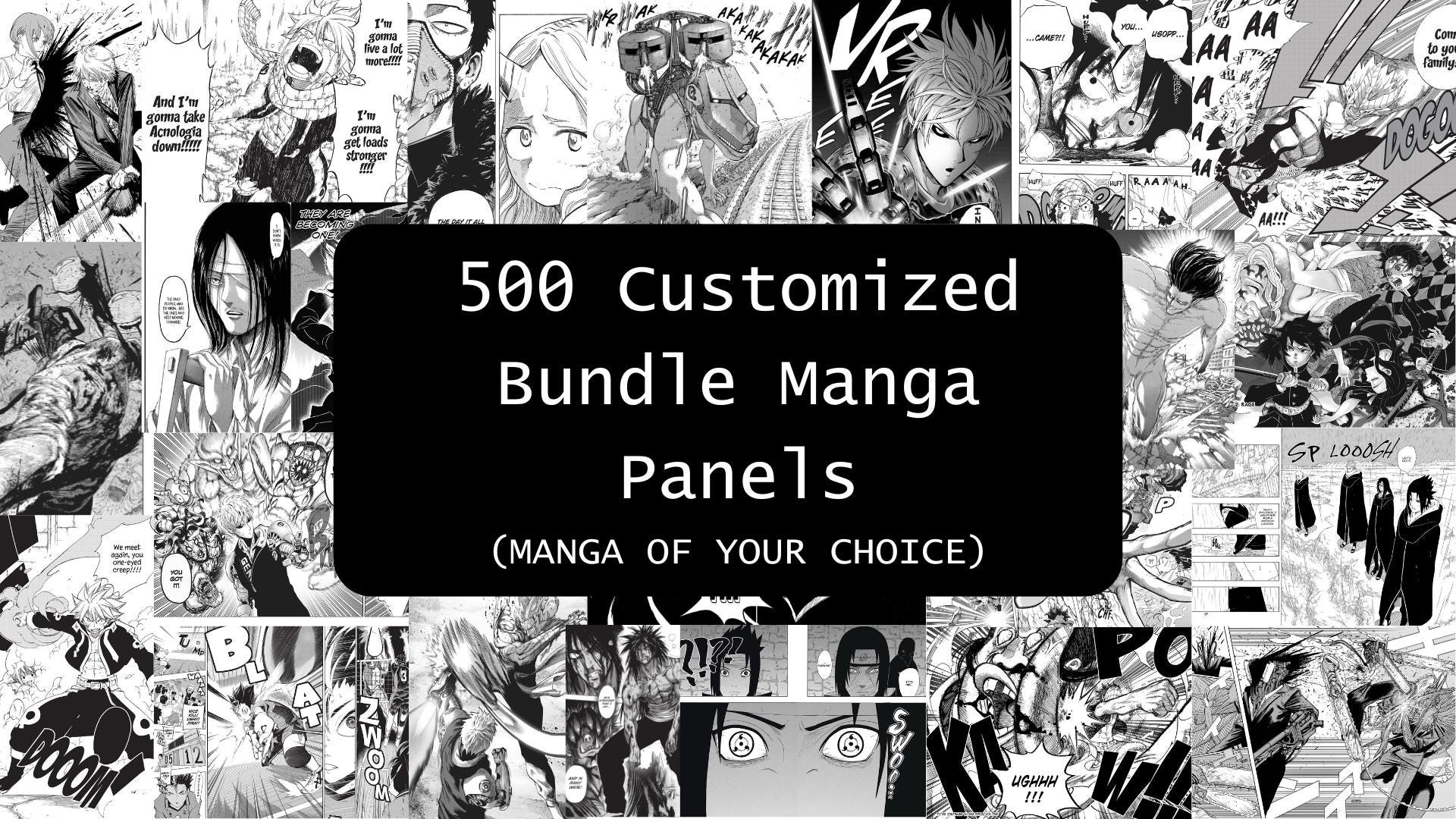 500 Pcs Customized Bundle Manga Panels, Digital Download, Wallpaper ...
