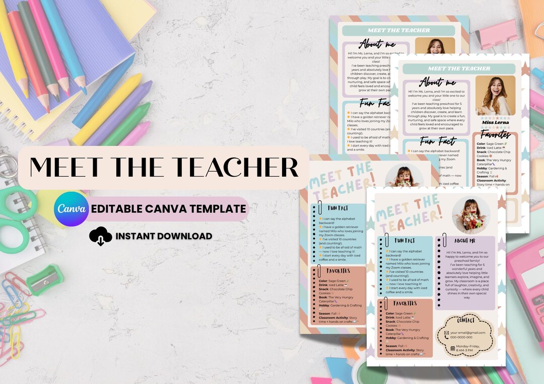 Editable Meet the Teacher Template, Classroom Introduction (canva ...