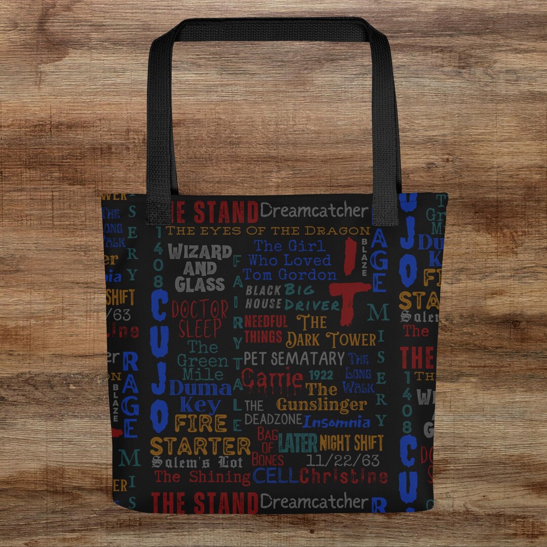 Stephen King Book Titles Tote Bag, Gothic Book Bag Gift. - Etsy