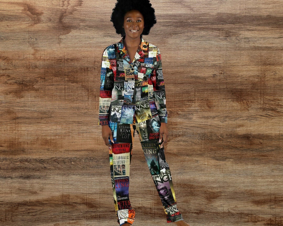 Stephen King Pajamas, Book Cover PJ Set for Women, Satin Horror Pajamas ...