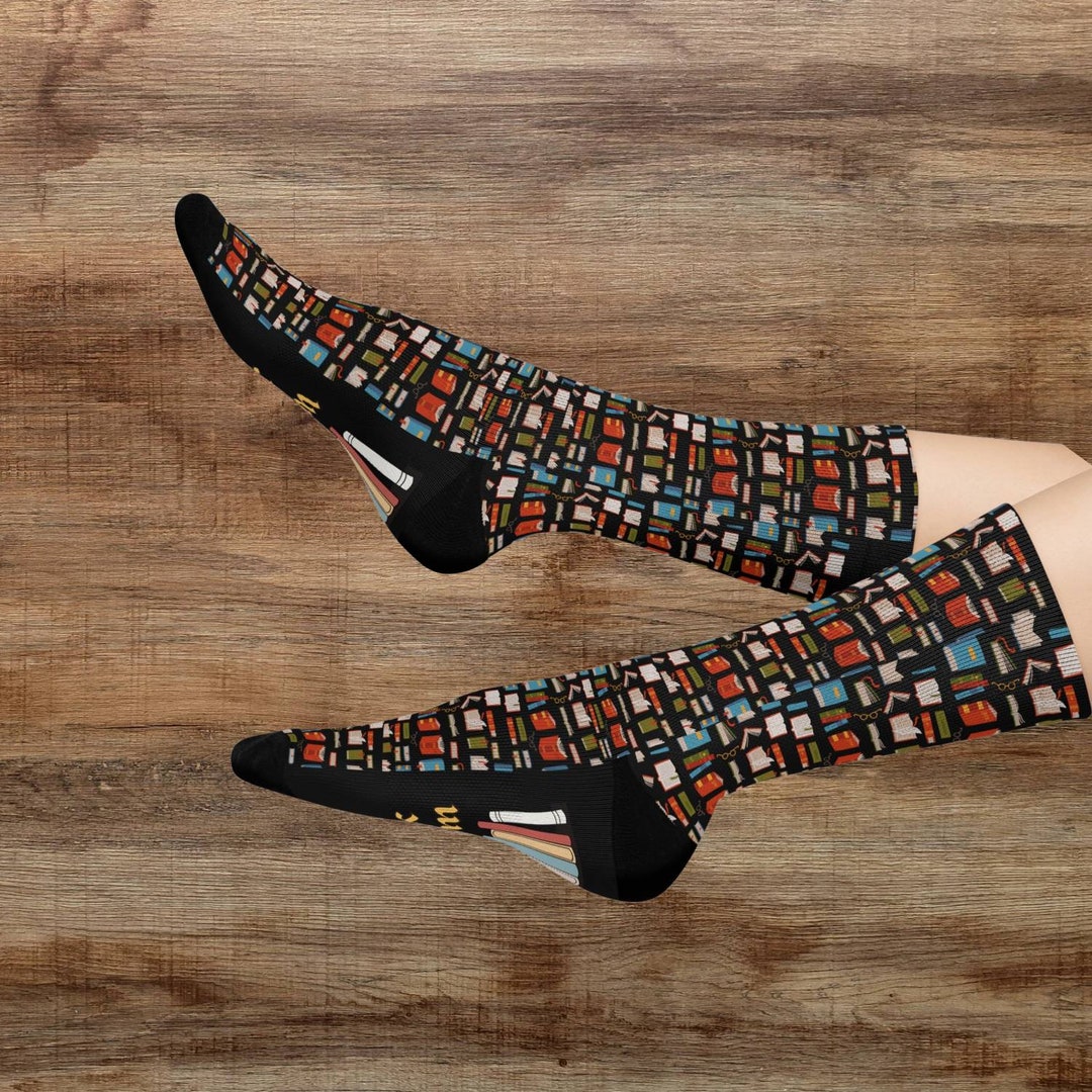 Bookworm Socks, Cute Cozy Socks for Book Lovers, Sweet Bibliophile Gift ...